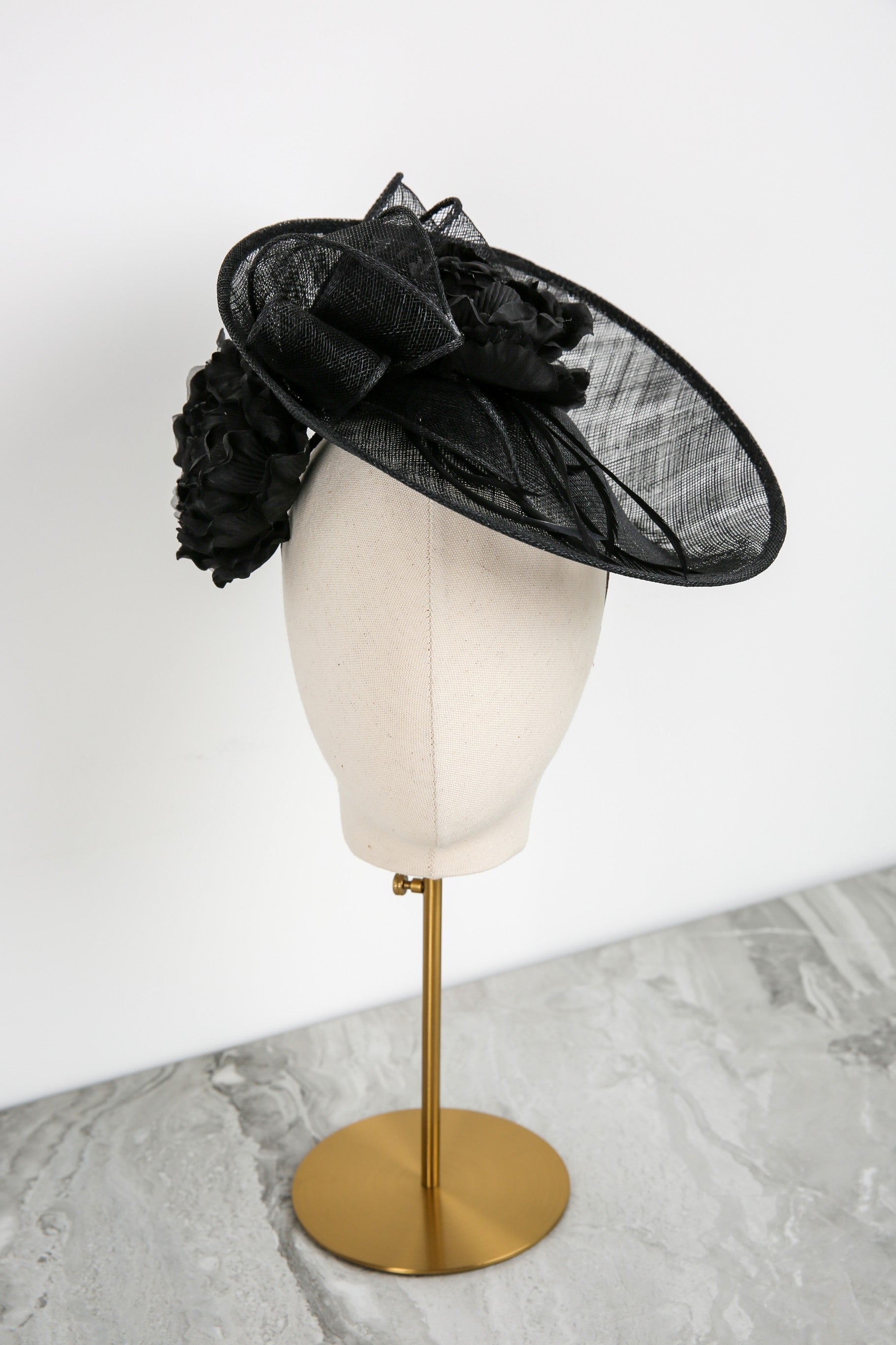 Rosemonde Fascinator in Jet Black – Aureva